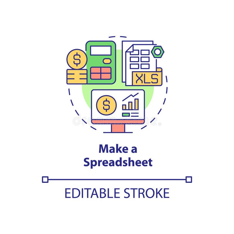 Make Spreadsheet Turquoise Concept Icon Stock Vector - Illustration of ...