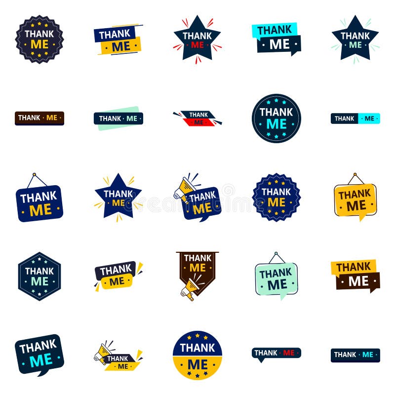 Make a Statement with Our Pack of 25 Thank Me Banners Stock Vector ...