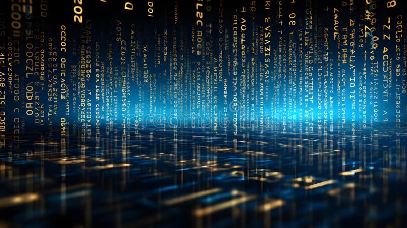 Technological Impressions: Blue Wallpaper with Numeric Patterns Stock ...