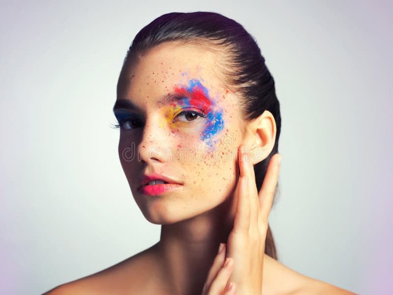 Make a Statement with Your Makeup. Studio Shot of an Attractive Young ...