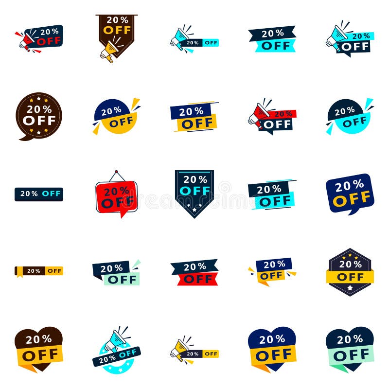 Make a Strong Impression with Our Pack of 25 20 Off Sale Banners Stock ...