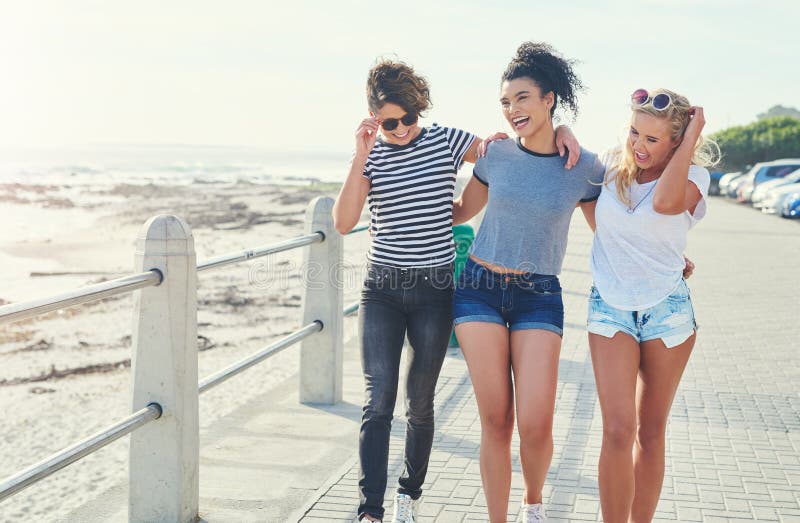 Make this Summer a Good One. Three Friends Spending the Day Together on ...