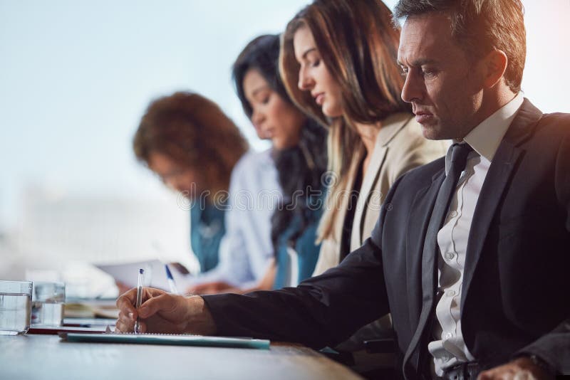 Make Sure You Remember Everything, Take Notes. Businesspeople in the ...