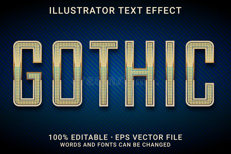 GOTHIC 3d -Editable Text Effect Stock Vector - Illustration of font ...
