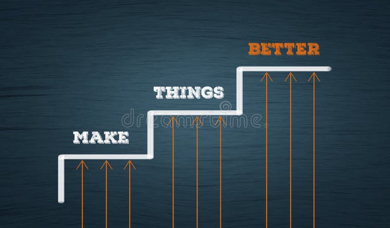 Make Things Better, Arrow and Ascending Stairs Path. Business ...