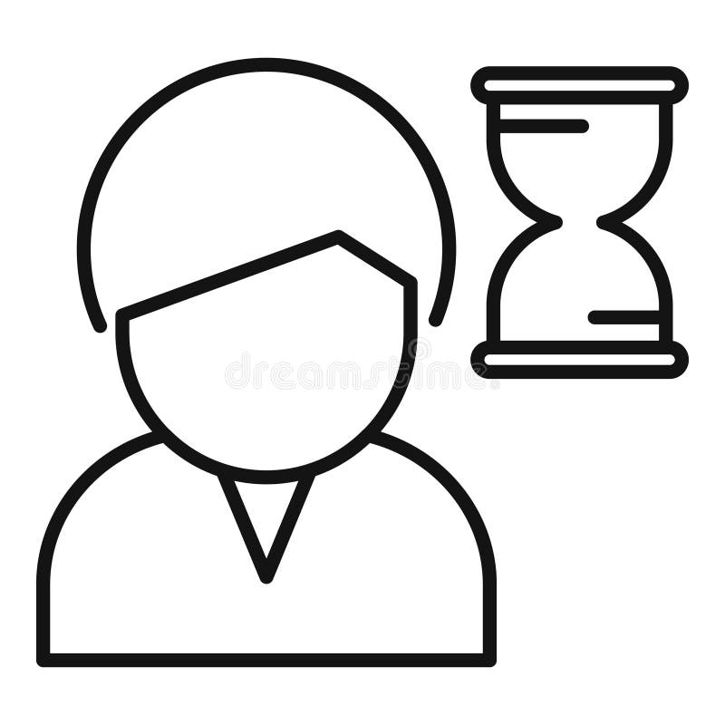 Make Time for Late Work Icon Outline Vector. Tired Person Stock Vector ...