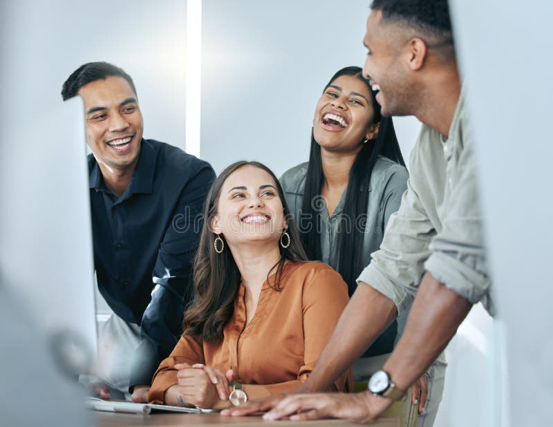 Make Time To Laugh with Your Team. a Diverse Group of Businesspeople ...