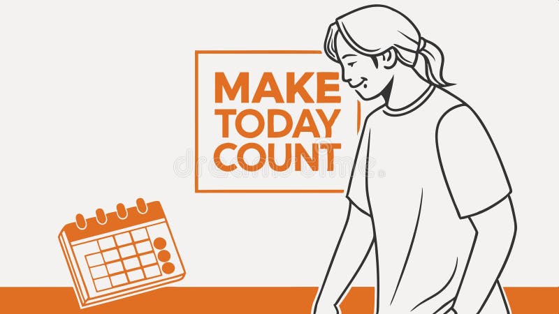 Make Today Count Quote with Calendar, Time Management Vector Design ...