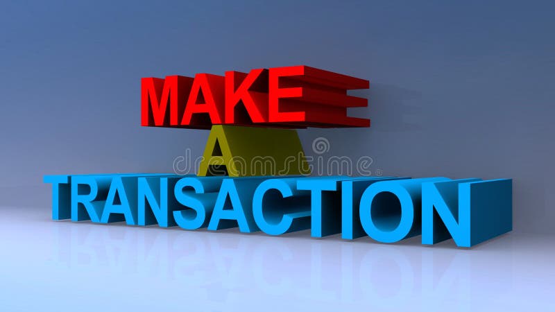 Make a transaction on blue stock illustration. Illustration of ...
