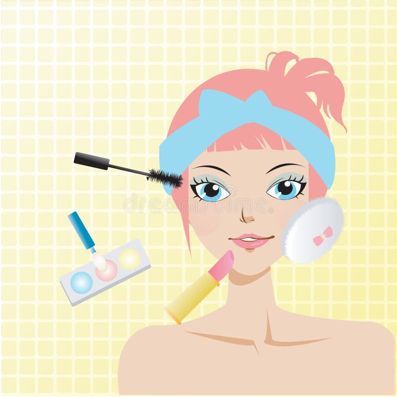 Make up stock vector. Illustration of girl, life, headband - 12132906