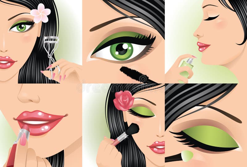 Shoppers Shopping for Cosmetic in a Department Store Stock Vector ...