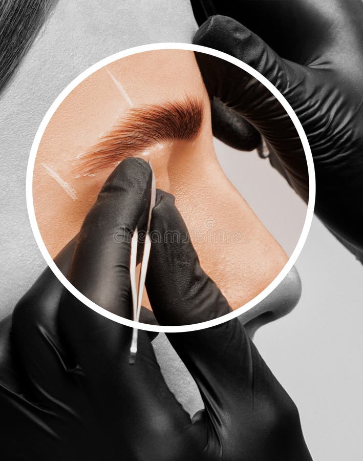 The Make-up Artist Does Long-lasting Styling of the Eyebrows and Will ...