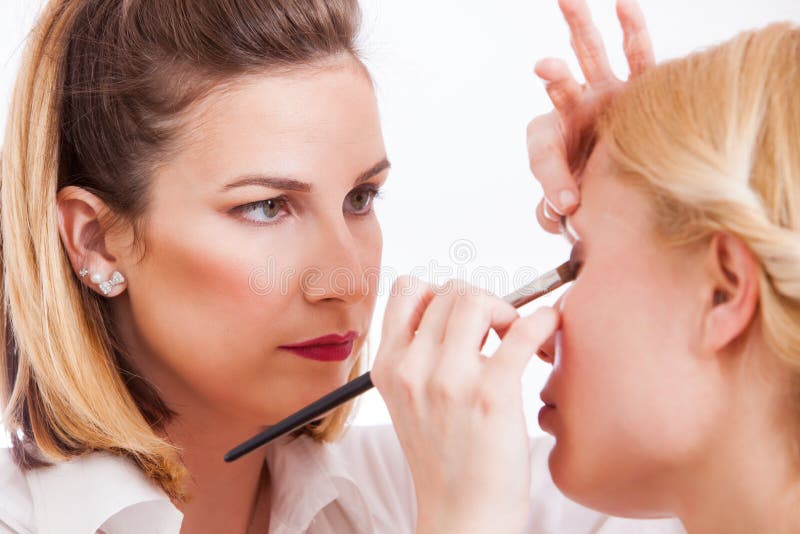 Make-up artist stock photo. Image of head, applying, attractive - 53796456