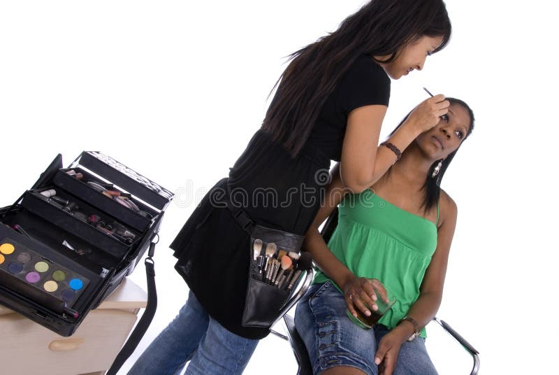 Make-up artist at work. stock photo. Image of artist, applying - 2851904