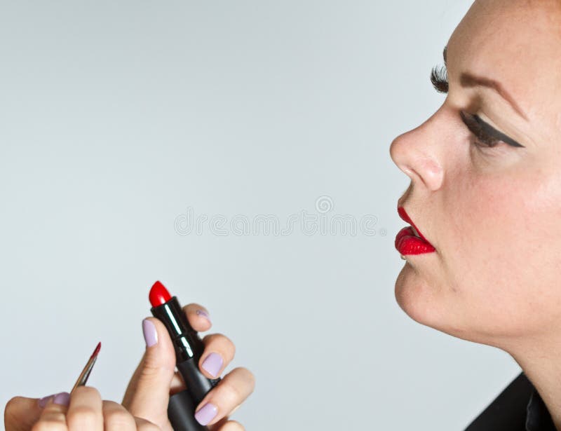 Make up artist at work stock image. Image of cosmetic - 30705513
