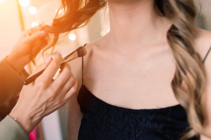 Make-up Artist Work in Her Studio with Model Stock Image - Image of ...