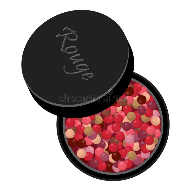 Blush Compact Set Cartoon Vector Illustration Stock Illustration ...