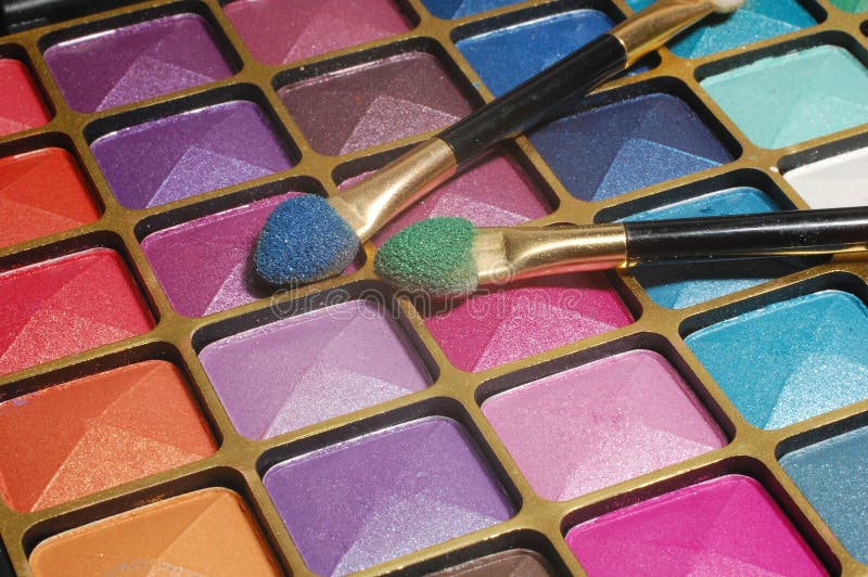 Make up with brash stock image. Image of colored, eyes - 14482891