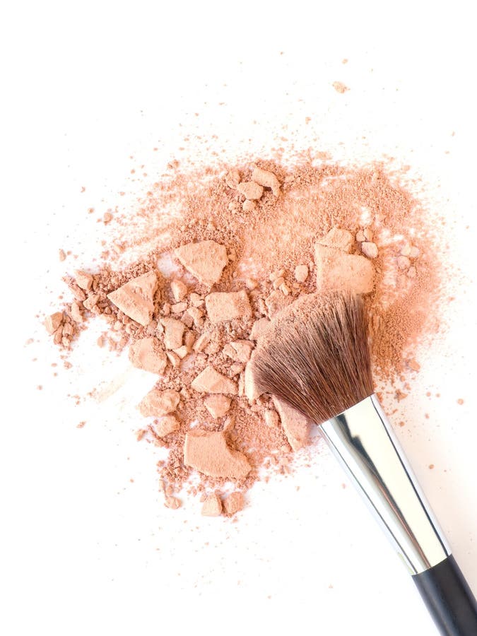 Make-up Brush and Crushed Face Powder Stock Photo - Image of ...