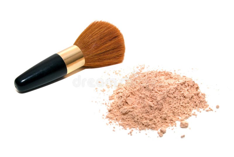 Make-up brush and powder stock photo. Image of materials - 11692972