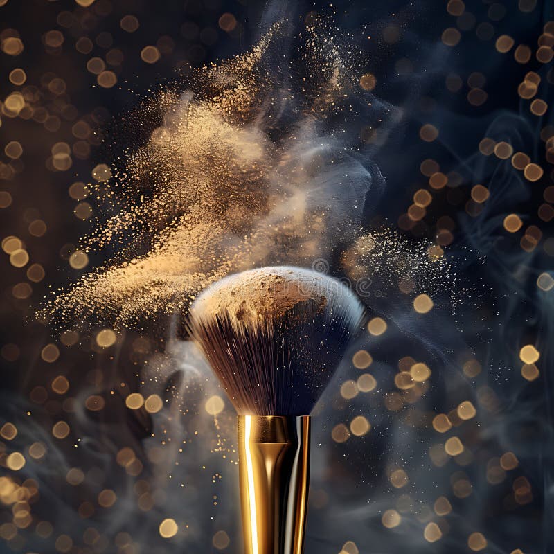 A Make-up Brush with Powder Generated by Artificial Intelligence Stock ...