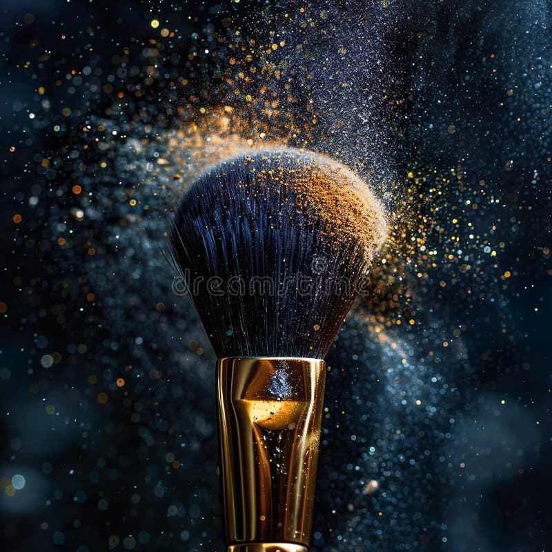 A Make-up Brush with Powder Generated by Artificial Intelligence Stock ...