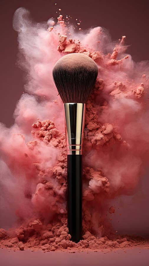 Make Up Brush with Splash of Colors Stock Image - Image of shadow ...