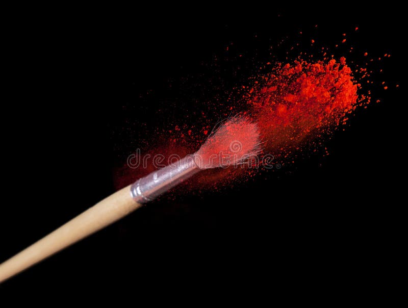 Make Up Brushes with Powder Stock Image - Image of artist, face: 33062735
