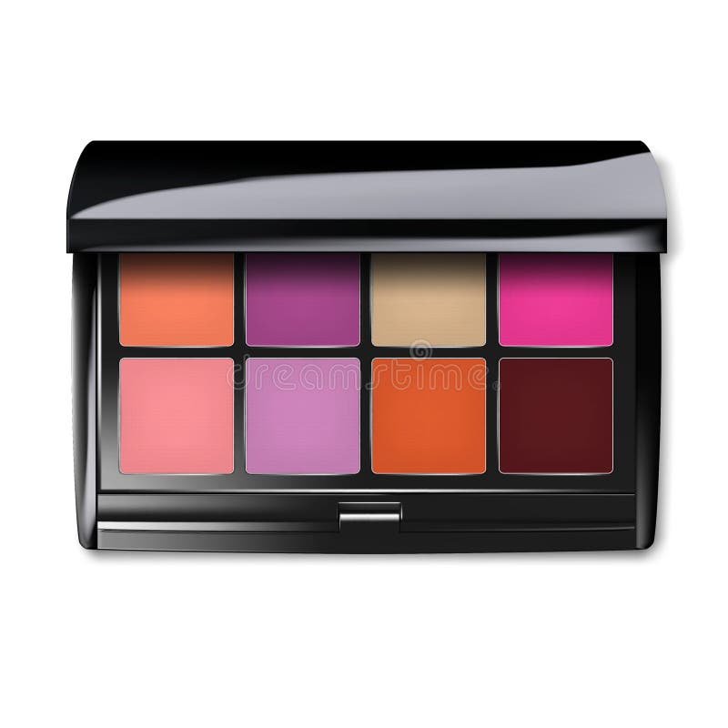 Make-up Color Eyeshadow Palette. Open Makeup Eye Shadow Kit Container ...