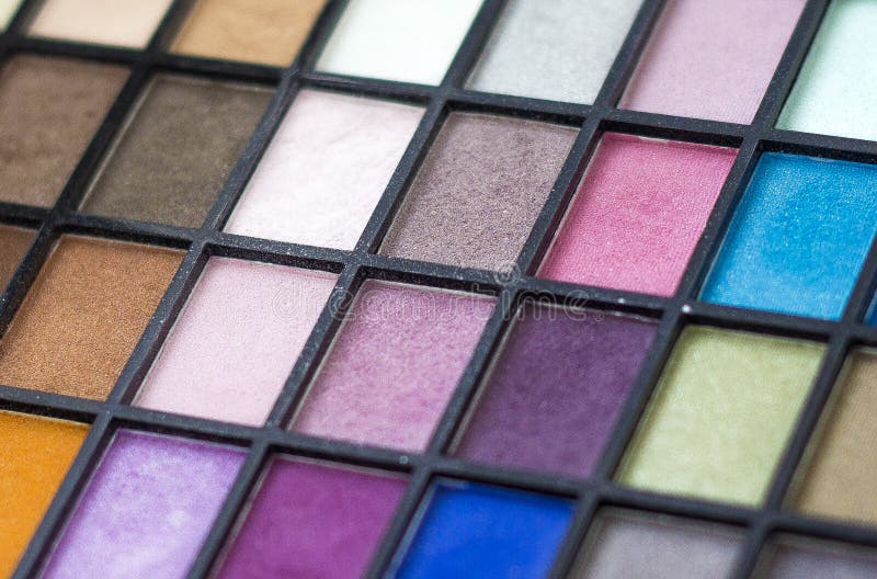 Make Up Color Pallet with Nice Details Over the Various Colors Stock ...
