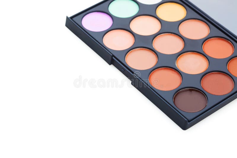 Two Palettes on a White Background. Paints of Different Colors Stock ...