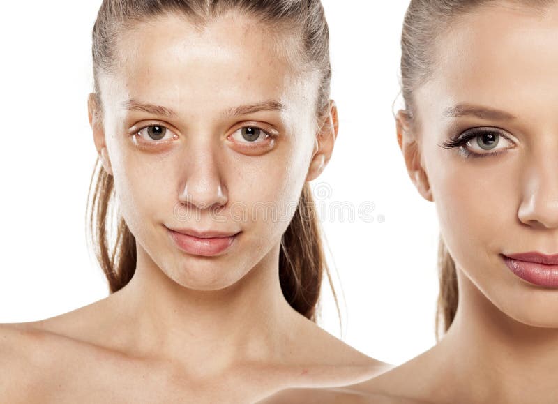 Before and after make up stock image. Image of photoshop - 79555305