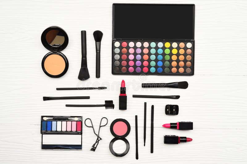 Make Up and Cosmetic Beauty Products Arranged Stock Photo - Image of ...