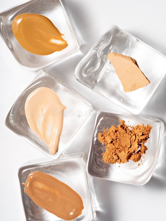 Make Up and Cosmetics Samples on Ice Cubes. Stock Image - Image of ...