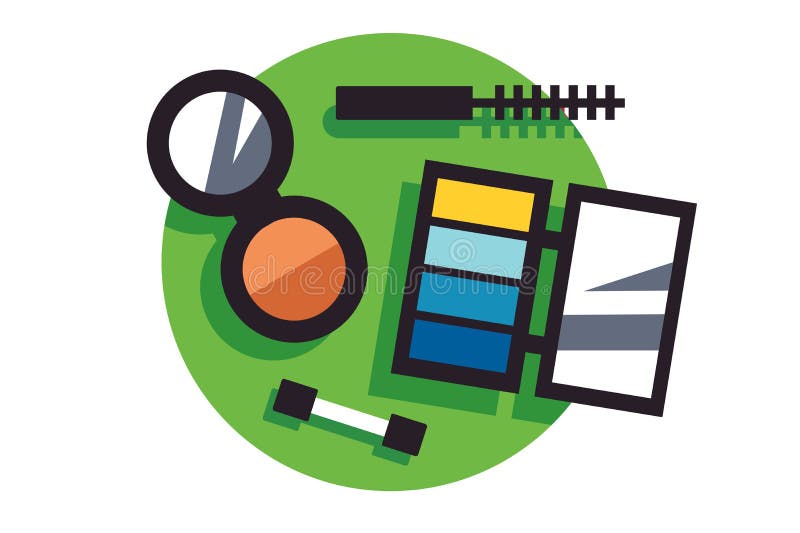 Make-up Tools Outline Coloring Pages Stock Vector - Illustration of ...