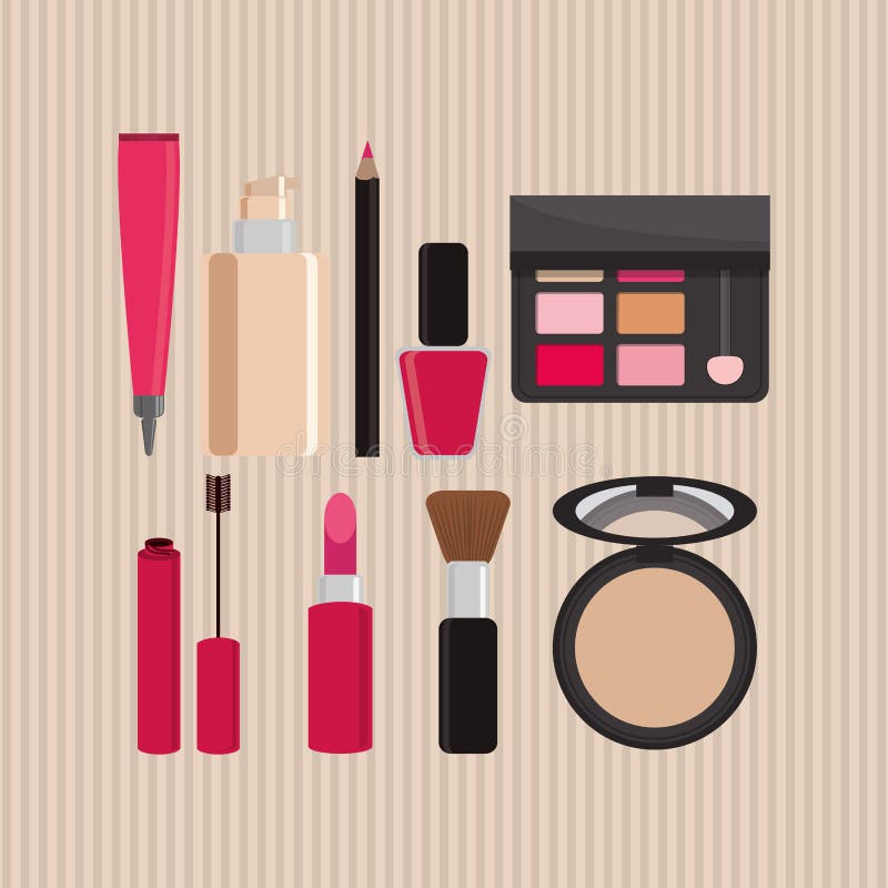 Make Up Design. Cosmetic Icon. Skin Care Concept, Vector Illustration ...