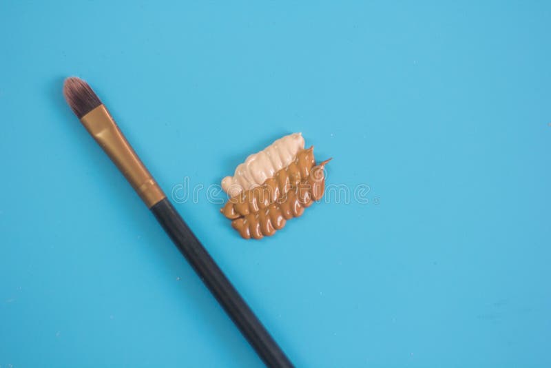 Make Up Elements on a Table Stock Photo - Image of powder, draw: 200584344