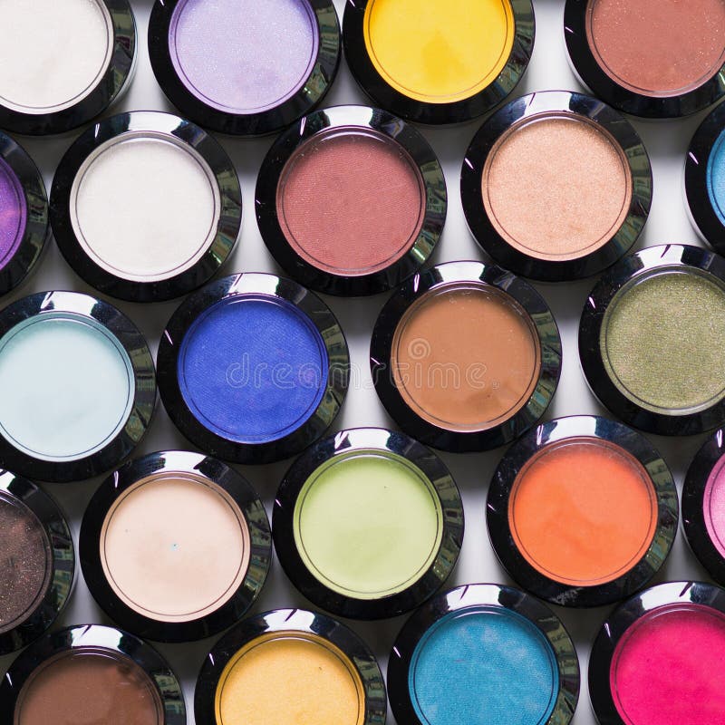 Make-up Eye Shadows. View from Above. Flat Lay. Concept Photo Stock ...