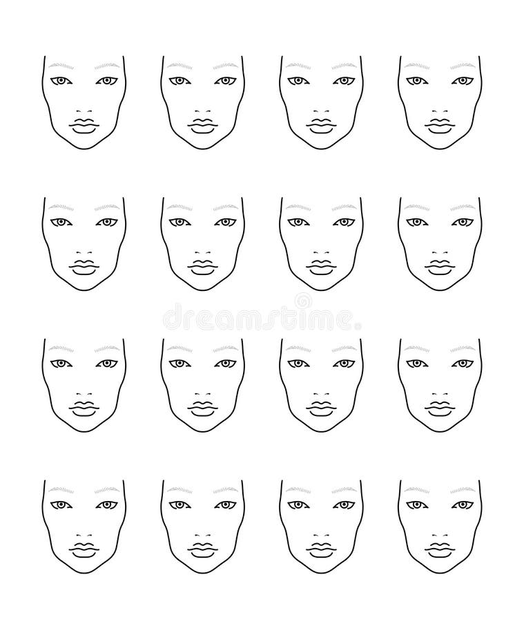 Make up face charts stock vector. Illustration of people - 249020200