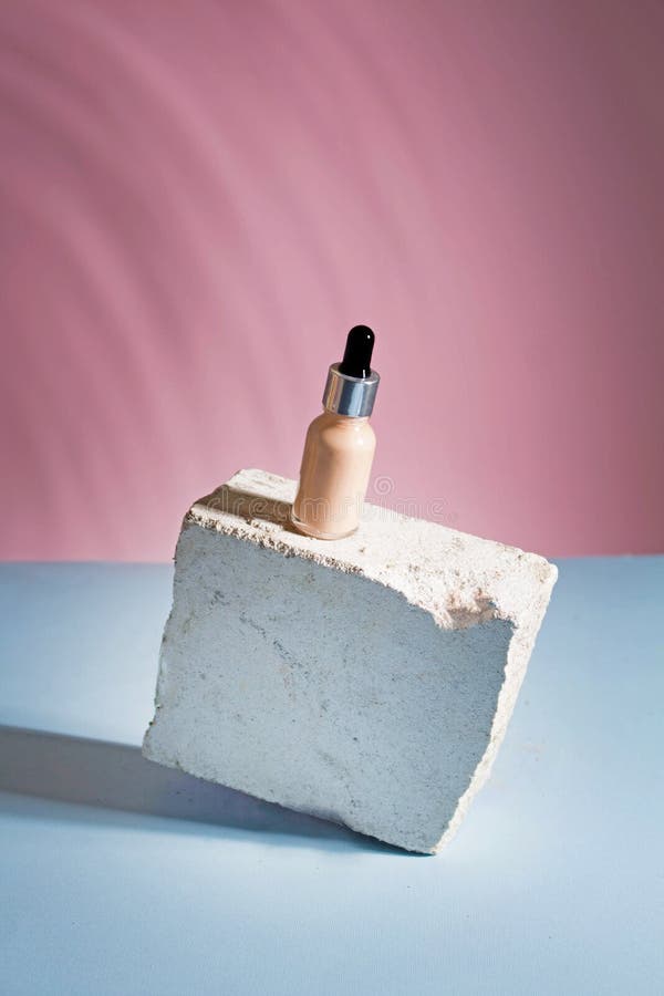 Make Up, Foundation on a Pink Background Stock Image - Image of beauty ...