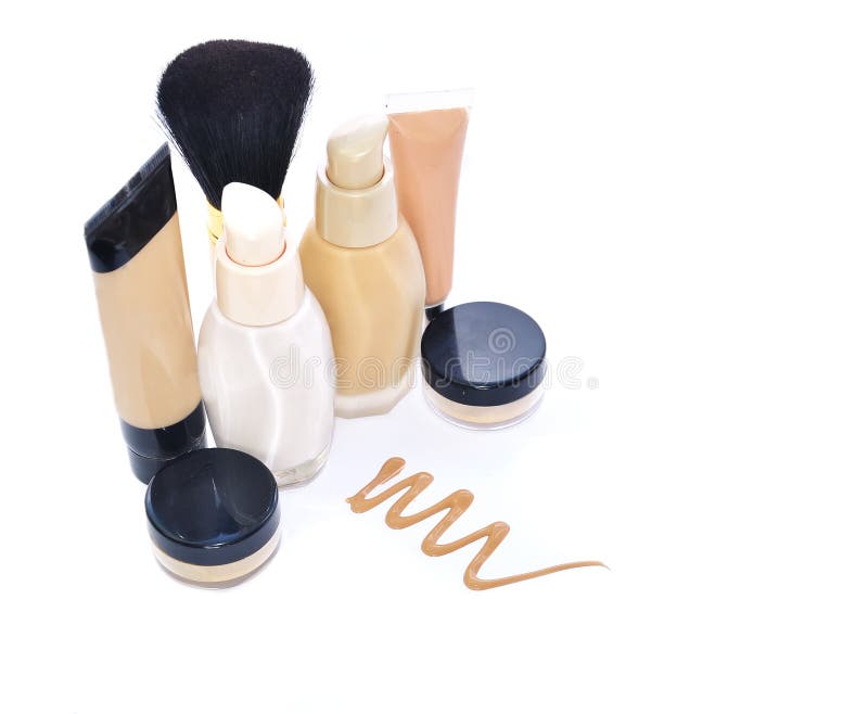 Make up foundation set stock image. Image of blusher - 23837671