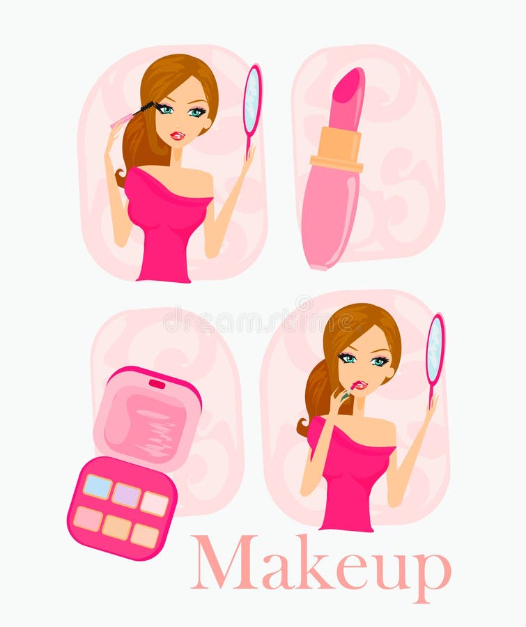 Make-up girl stock vector. Illustration of glamour, blush - 26827866