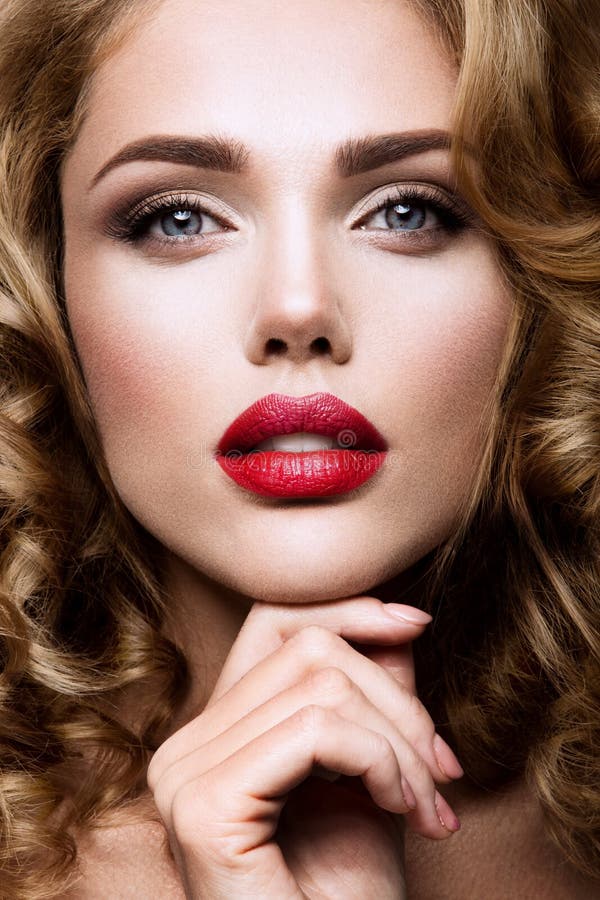 Make Up Glamour Portrait Of Beautiful Woman Model With Fresh Makeup