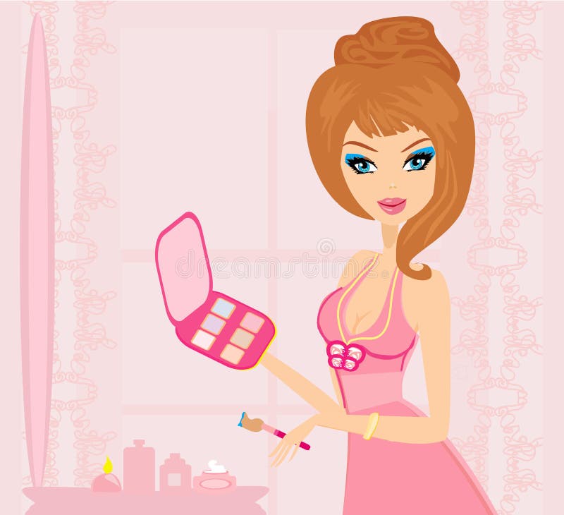 Make up at home stock vector. Illustration of home, power - 31455130