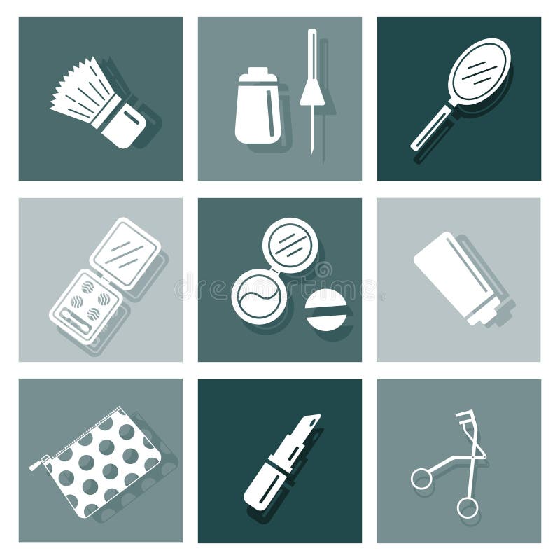 Make up icons collection. stock vector. Illustration of foundation ...
