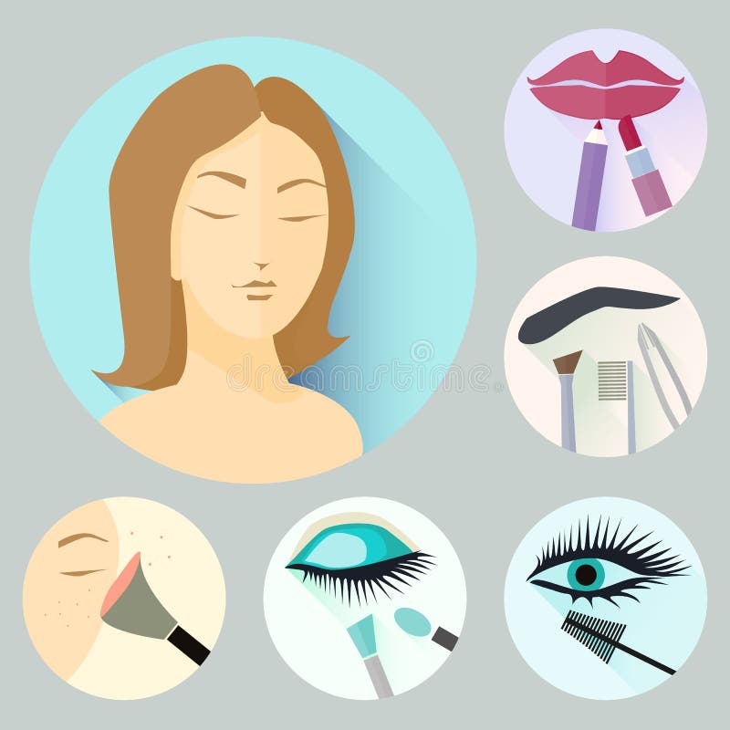 Make-up icons stock vector. Illustration of collection - 52458489