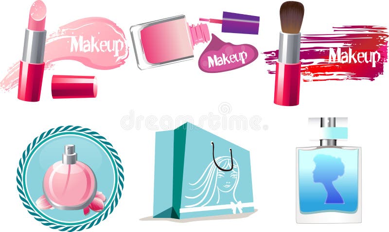 Make-up icons stock illustration. Illustration of female - 44003073