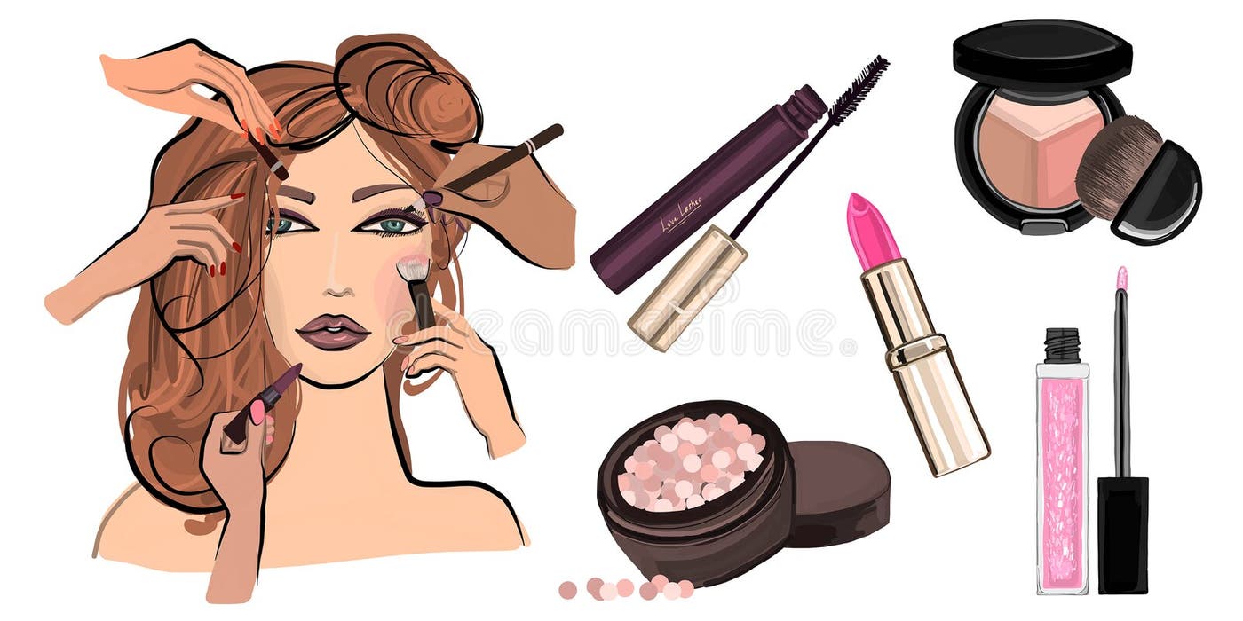 Make Up Illustration Stock Illustrations – 27,198 Make Up Illustration ...