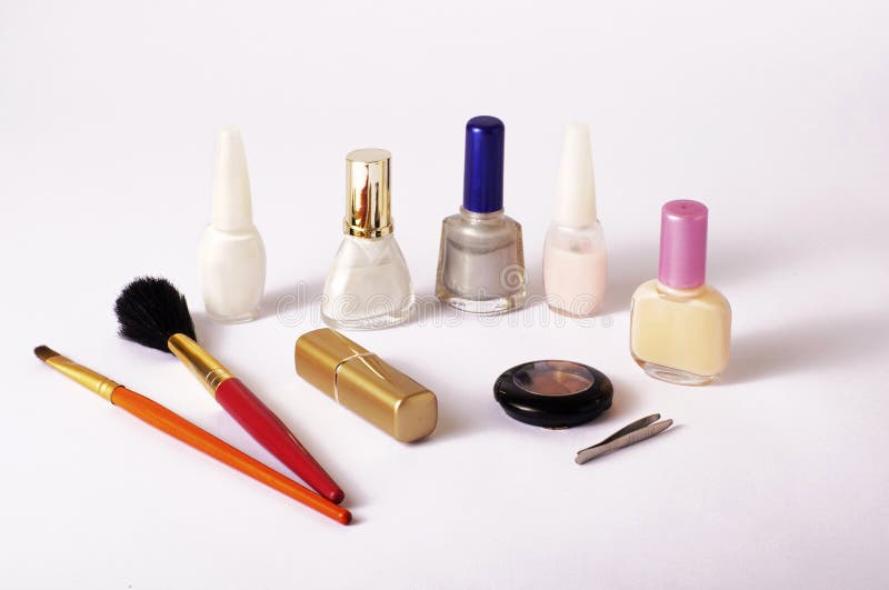 Make-up items stock photo. Image of variation, brushes - 18154444