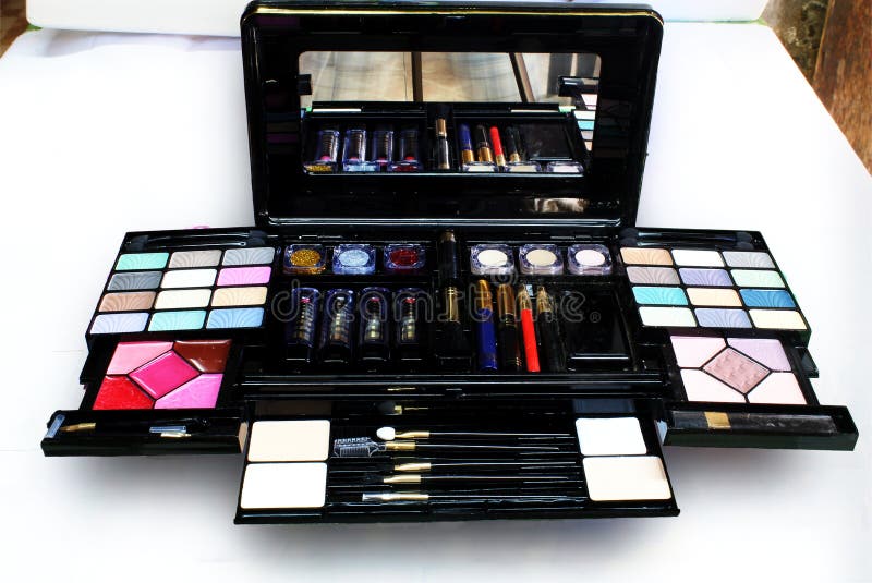 Make-up kit. stock photo. Image of cosmetic, brush, colorful - 64622100